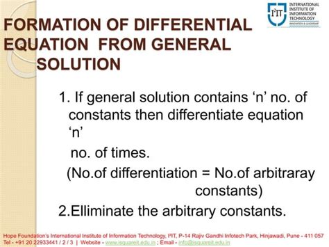 Differential Equation Order Degree Ppt