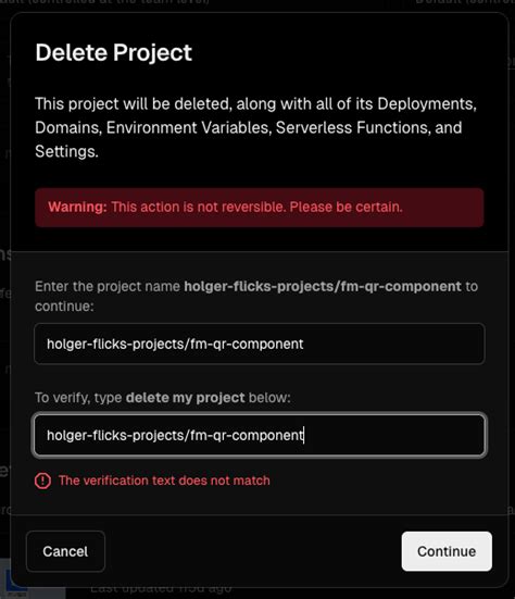 Deleting A Project Help Vercel Community