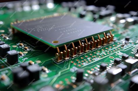 Premium Ai Image Generative Ai Shot Of Generic Printed Circuit Board With Microchips And Other