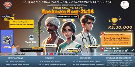 srkr coding club on linkedin hackoverflow2k24 internshipopportunity