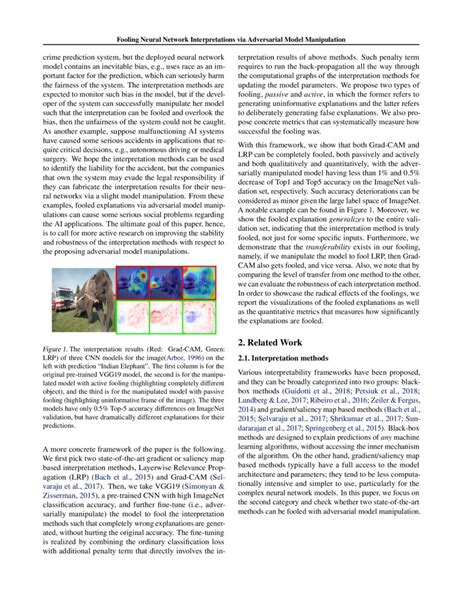 Fooling Neural Network Interpretations Via Adversarial Model Manipulation Deepai
