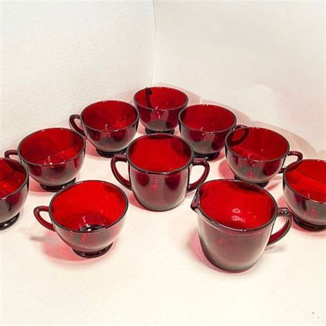 Red Depression Glass Etsy