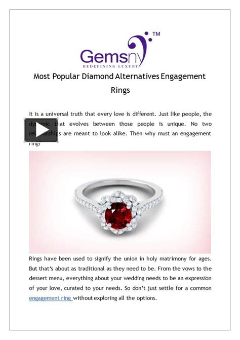 Ppt Best Diamond Alternatives Engagement Rings For Married Couple