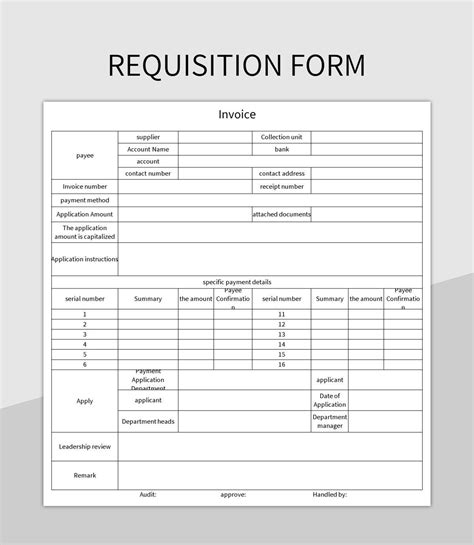 Requisition Form Excel Template And Google Sheets File For Free