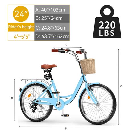 Dextrus 26 Inch Beach Cruiser Bike For Women 7 Speed Commute Bike For