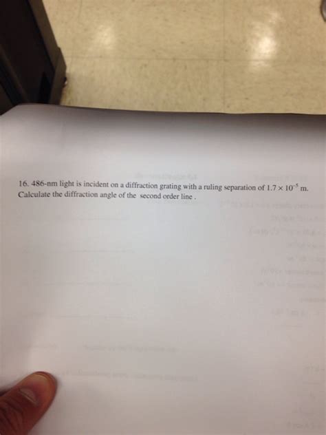 Solved 486 Nm Light Is Incident On A Diffraction Grating