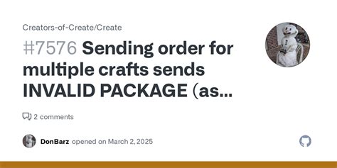 Sending Order For Multiple Crafts Sends Invalid Package As Of The New