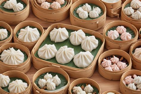 Download Chinese Dim Sum Dim Sum Assortment Bamboo Steamers Royalty