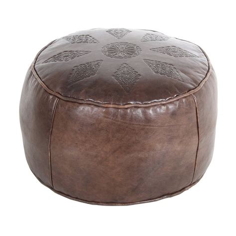 Casa Moro Pouf Orientalisches Leder Sitzkissen Pouf Rachida Braun