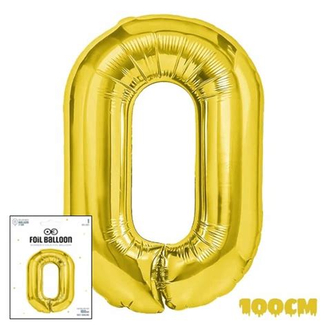 BALON FOLIOWY CYFRĄ CYFERKA 0 ZŁOTA NA IMPREZE URODZINOWĄ PRZYJĘCIE
