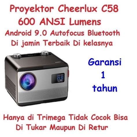 Promo Proyektor Cheerlux C58 Android Wifi 600 ANSI Lumens Autofocus 1080P Diskon 33 Di Seller