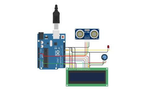 Circuit Design Ultrasonic V1 Tinkercad