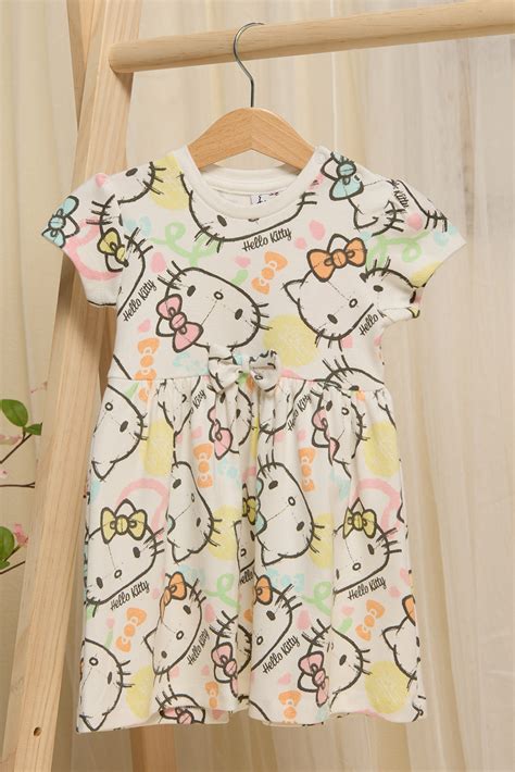 Infant Girls White Hello Kitty Print Dressuae Redtag