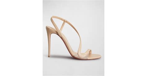 Christian Louboutin Rosalie Leather Red Sole Stiletto Sandals In White