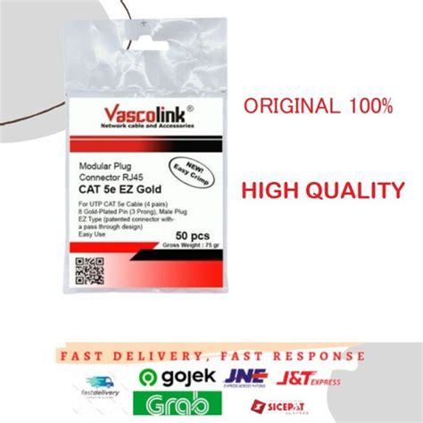 Jual Konektor Rj Vascolink Utp Ftp Cat Gold Ez Anti Gagal Cat E Pcs Metal Jakarta