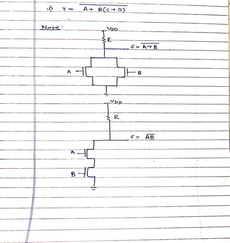 Solved Draw The Resistive Nmos Circuits For The Following Output Boolean Course Hero
