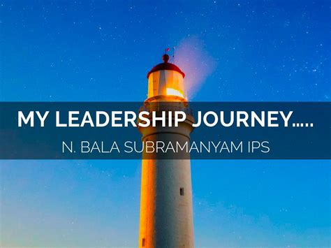 My Leadership Journey By Balasubramanyam N