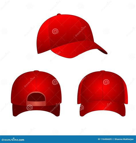 Vector Illustration Cartoon Caps Set Stock Vector Illustration Of