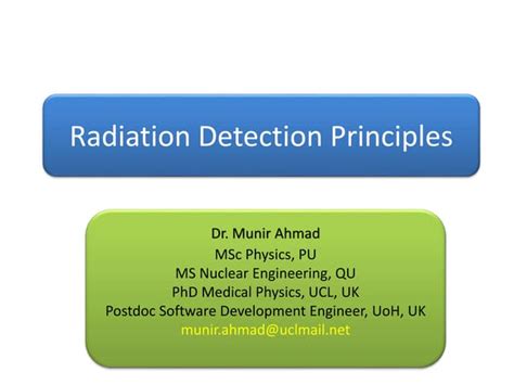 Radiation Detection Principles Pptx