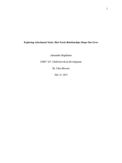 cdev 107 attachment in infants pdf attachment theory