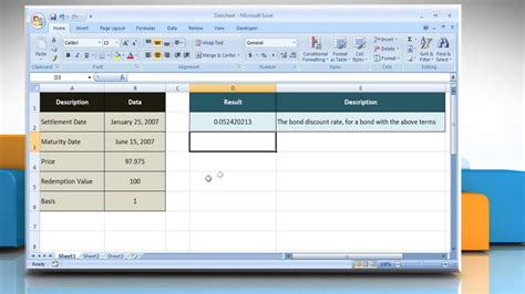 How To Use The Disc Function In Excel Tutorial Youtube