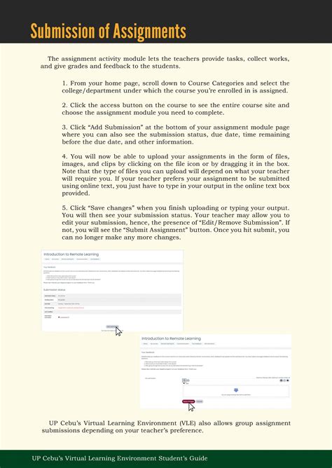 Submission Of Assignments Upc Tlrc