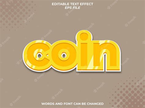 Premium Vector | Coin text effect, font editable, typography, 3d text ...