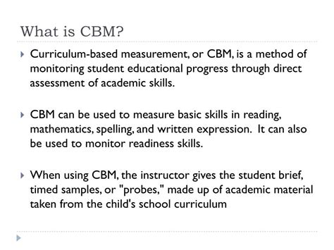 Ppt Curriculum Based Measurement Cbm Powerpoint Presentation Free