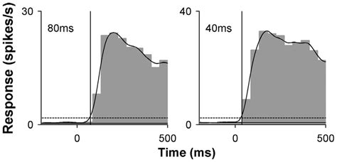 Two Examples Of Latency Calculation For Mt Neurons For Each Example Download Scientific
