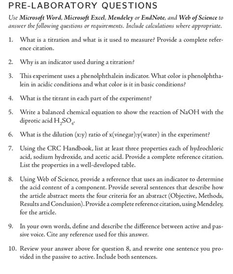 Solved PRE LABORATORY QUESTIONS Use Microsoft Word Chegg Com