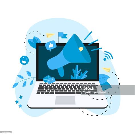 온라인 비즈니스 광고 홍보 큰 메가 폰 및 비즈니스 아이콘입니다 광고 마케팅 개념입니다 벡터 일러스트입니다 개념에 대한 스톡 벡터 아트 및 기타 이미지 Istock