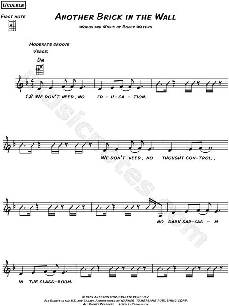 Pink Floyd Another Brick In The Wall Part 2 Sheet Music Leadsheet