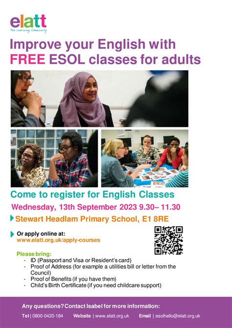Esol Classes Stewart Headlam Sept 2023 Shh Federation