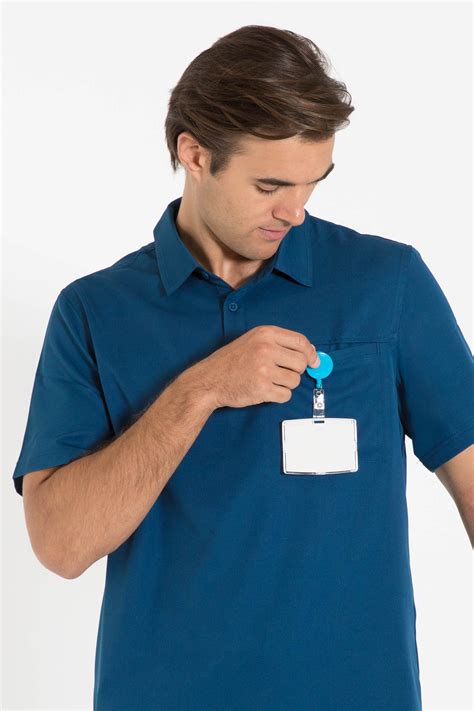 The Specimen Polo Top Gemstone Teal Sustainable Scrubs