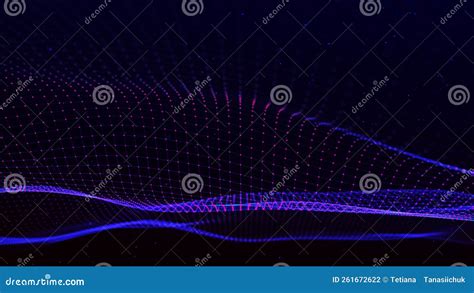 Dynamic Wave Of Glowing Particles Data Flow Information Concept Of