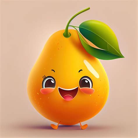Premium Photo 3d Cute Mango Cartoon Character Generative Ai