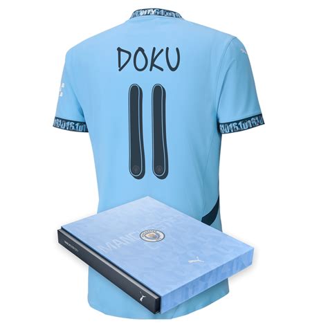 Manchester City Authentic Home Jersey 2024 25 With Doku 11 Printing In