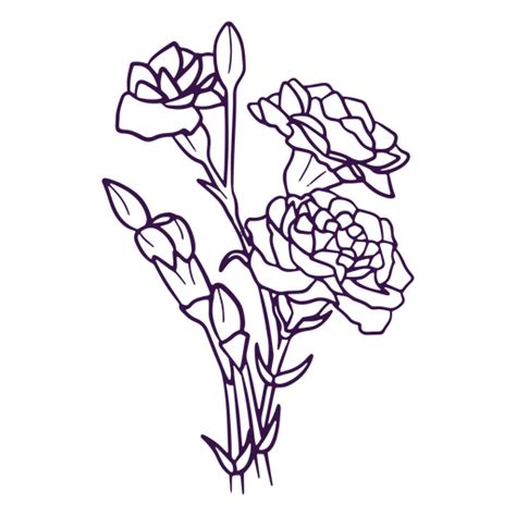 Design Png E Svg De Arte De Linha De ícone De Flores Da Natureza Para