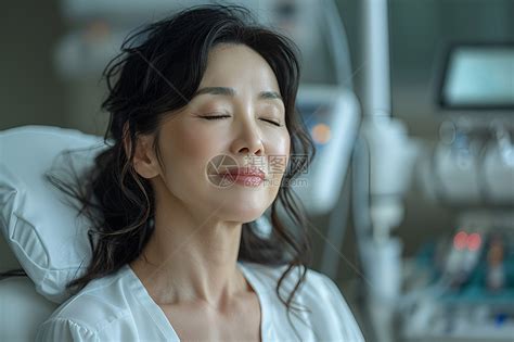 坐在美容床上享受的女人高清图片下载 正版图片601185381 摄图网