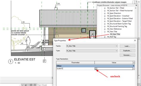 how to omit the scale under the view title of a rendering on a sheet