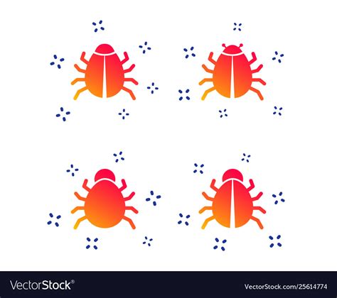 bugs signs virus software error icons royalty free vector