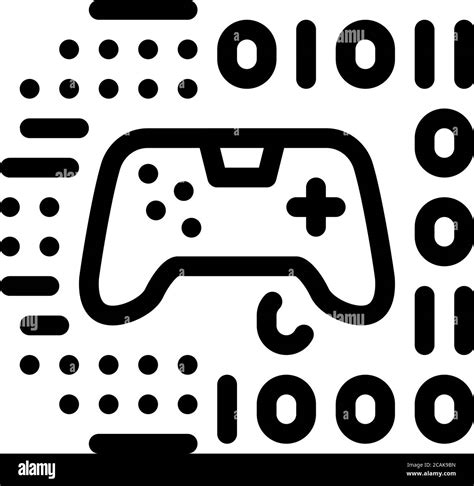 Game Development Binary Code Icon Vector Outline Illustration Stock
