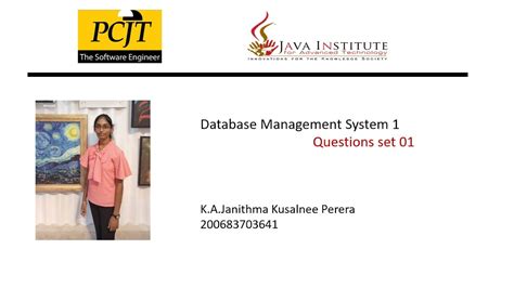 Dbms Question Set 01 Database Management System Java Institute