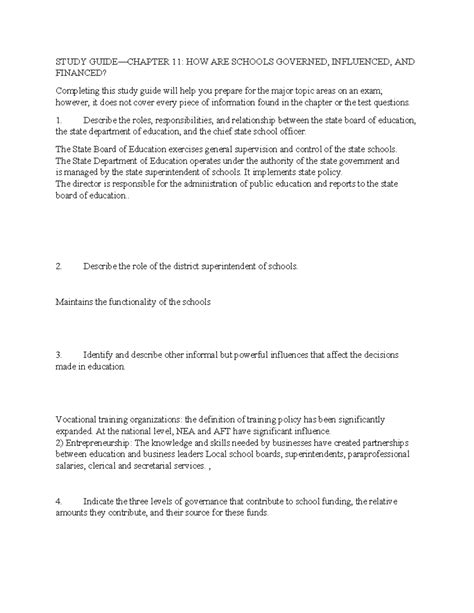 Study Guide Chapter 11 STUDY GUIDECHAPTER 11 HOW ARE BabeS GOVERNED INFLUENCED AND