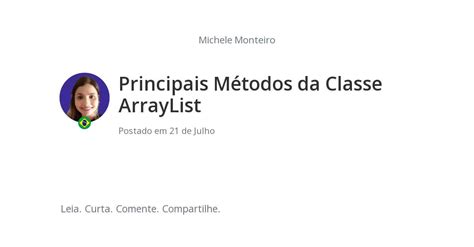 Principais Métodos Da Classe Arraylist