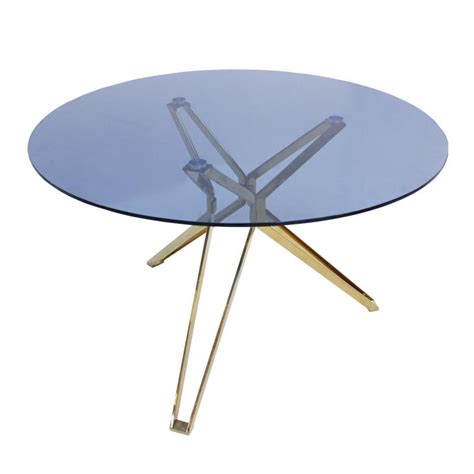 Contemporary Brass And Fumé Glass Circular Table The Netherlands