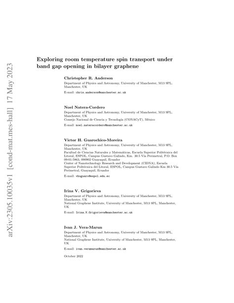 Pdf Exploring Room Temperature Spin Transport Under Band Gap Opening