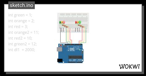 2 Trafic Light Wokwi Esp32 Stm32 Arduino Simulator