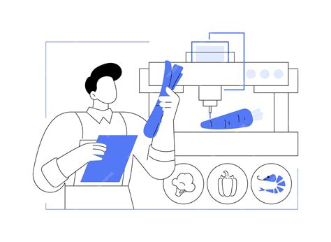 식품 추상 개념 벡터 그림의 3d 인쇄 차원 3d 인쇄 식품 자연 과학 현대 기술 첨가제 제조 기술 추상 은유를 만드는 엔지니어 프리미엄 벡터