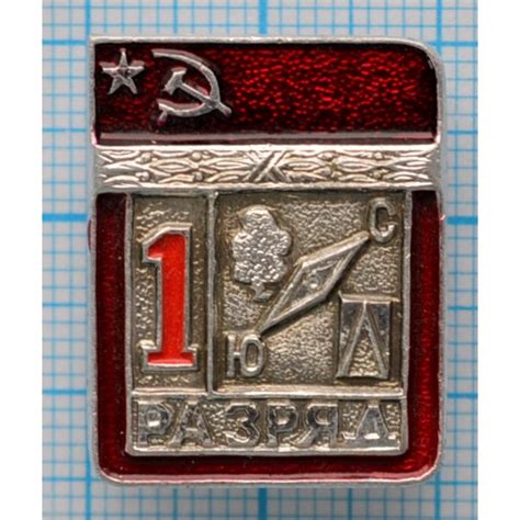 Значок серия "Разрядник", 1 разряд - Спортивное ориентирование, Тип-2 ...